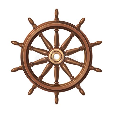 Volante Da Corda De Barco Do Vetor Leme Da Roda Do Navio Ilustração do