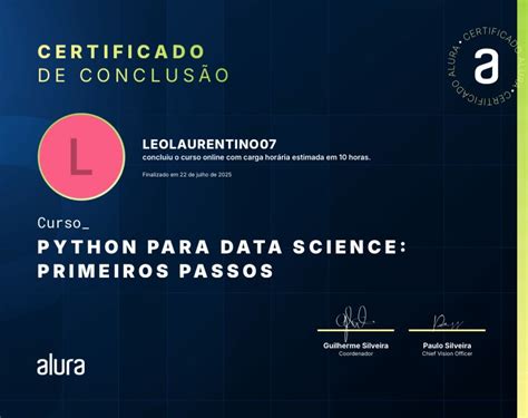 🎉 Finalizei Meu Primeiro Curso De Python Voltado Para Data Science Leonardo De Curcio