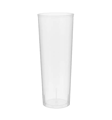 Vaso Tubo Reutilizable Irrompible PP Transparente 300ml 10 Uds