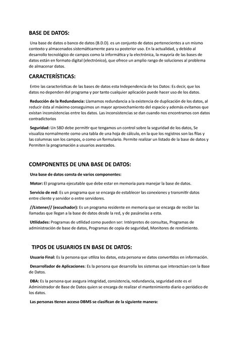 1 resumen base de datos base de datos una base de datos o banco