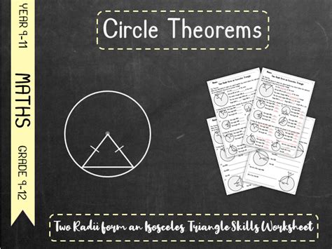 Circle Theorems Two Radii Form An Isosceles Triangle Skills Worksheet