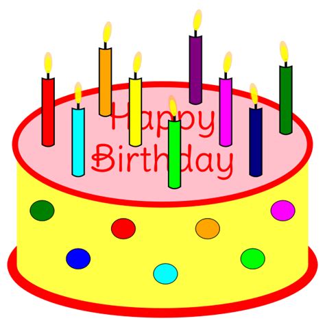 Flickering Candle Birthday Cake Free SVG
