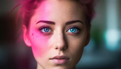 Premium Ai Image Beautiful Young Woman With Brown Hair Looking At Camera Smiling Generated By