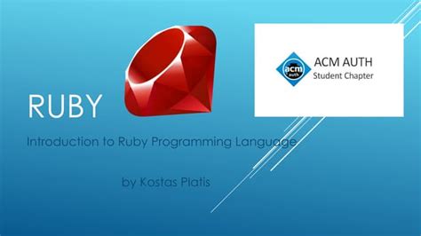 Ruby Presentation Pdf