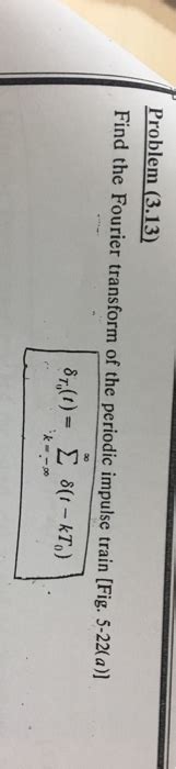 Solved Find The Fourier Transform Of The Periodic Impulse