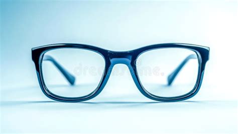 Black Rimmed Eyeglasses Resting On White Surface Stock Image Image Of