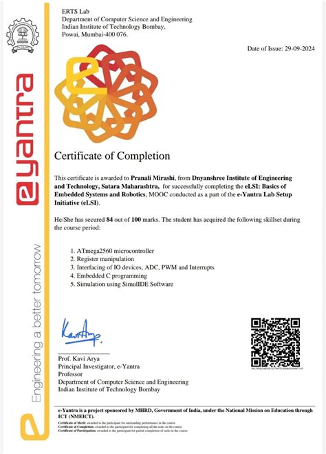 Pranali Mirashi On Linkedin Elsi Embeddedsystems Robotics Mooc Eyantra Labsetupinitiative