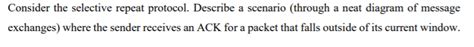 Solved Consider The Selective Repeat Protocol Describe A