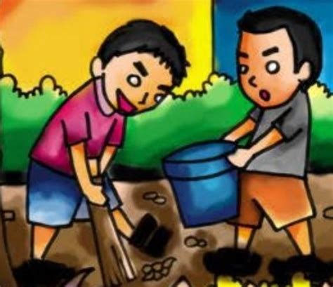 Gambar Animasi Kegiatan Gotong Royong Dahulu Gotong Royong Kini