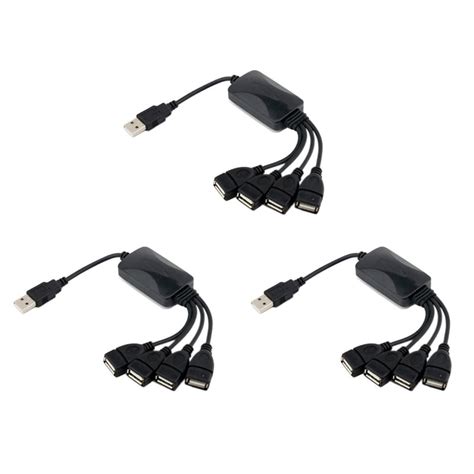 3x 1 Male To 4 Female Usb Hub Splitter Extend Cable Usb 20 Extension