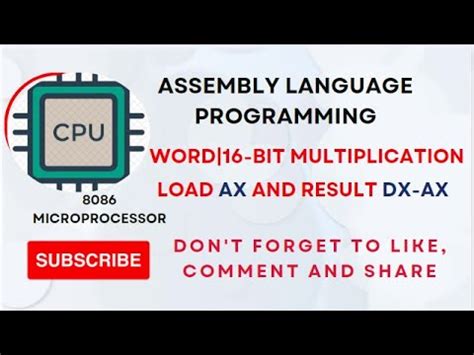 Microprocessor And Assembly Language Programming Part Mul Bit Multiplication YouTube