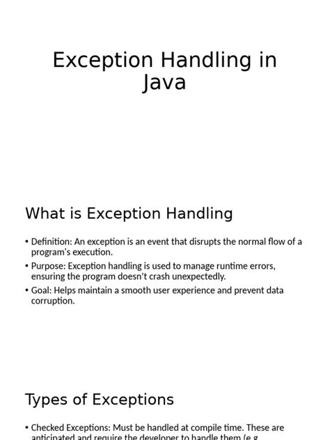 Unit 4 Exception Handling And Multithreading Ppt Pdf Class