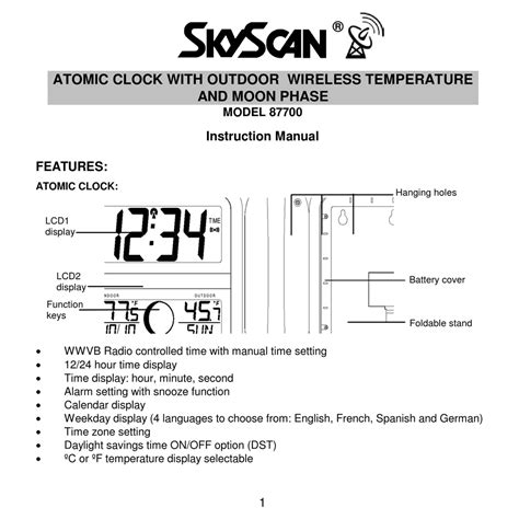 Skyscan Atomic Clock Instructions Model 87700 At Donald Hammond Blog