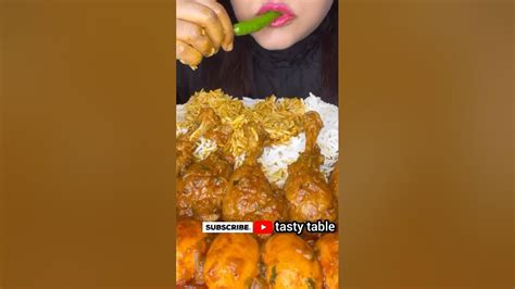 Asmr Eating Spicy Chicken Leg Curry 🍗🥵 With Rice 🍚 And Eggs Curry 🥚🤤