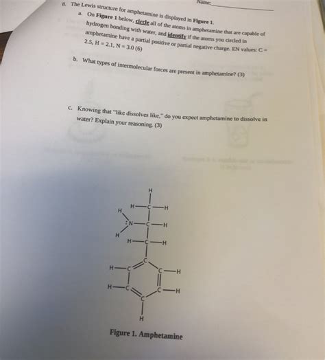 Solved Name The Lewis Structure For Amphetamine Is