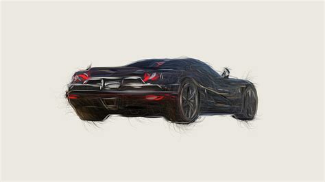 Koenigsegg Ccxr Car Drawing Digital Art By Carstoon Concept Fine Art