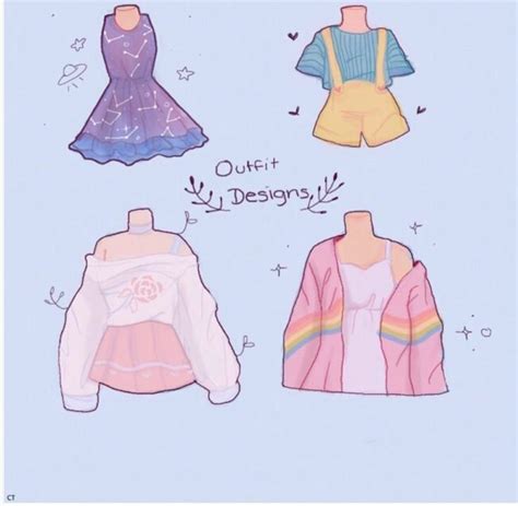 Fashion Drawing Outfit Designs Cute Aesthetic Outfits Drawing Cute