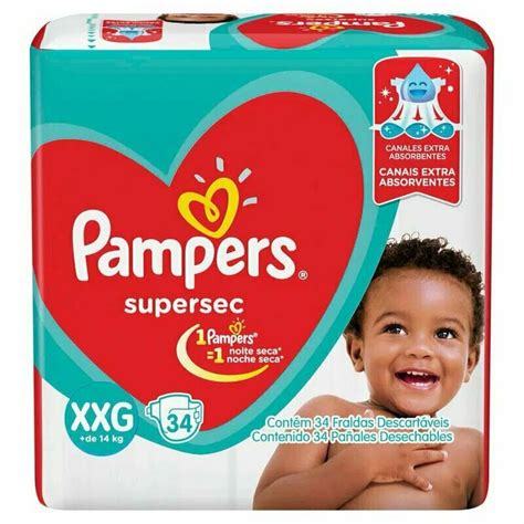 Fralda Descsupersec Hiper Pampers 34un Xxg é Aqui Na Barcelos