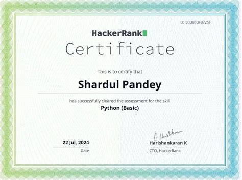 shardul pandey on linkedin python hackerrank coding achievement