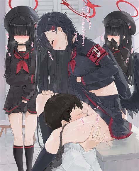 Rule 34 1boy 3girls Black Gloves Black Hair Black Sailor Collar Black