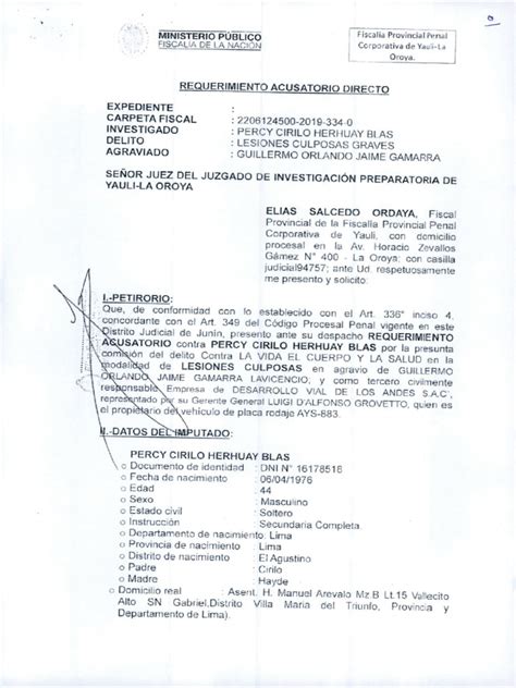 Caso Para Control De Acusación Pdf