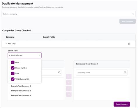 Duplicate Management User Interface Forth