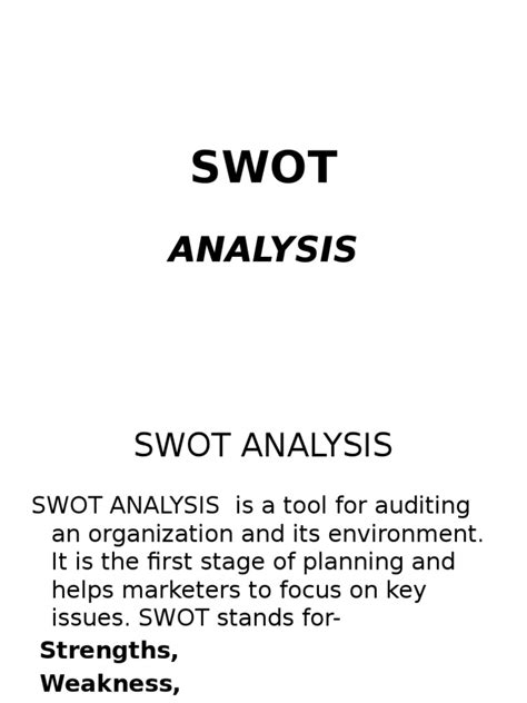 PDF Swot Analysis Technique DOKUMEN TIPS