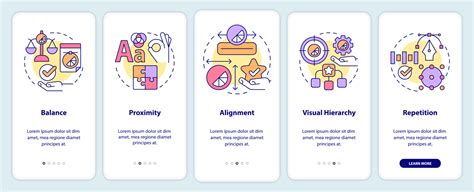 graphic design principles onboarding mobile app screen art work