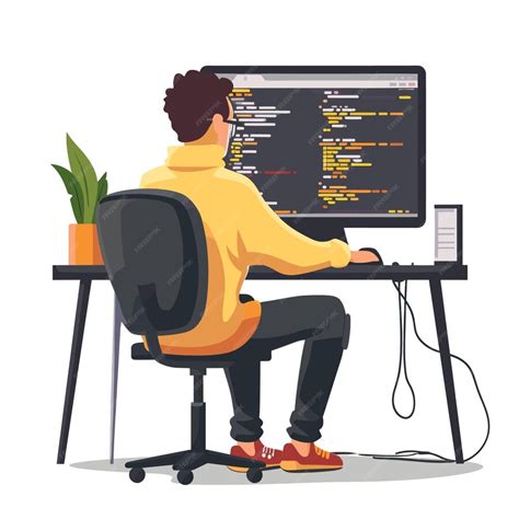 Participant In Coding Workshop On White Background Premium Ai