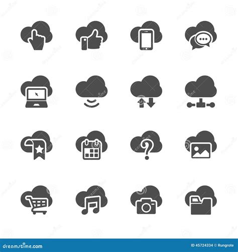 Cloud Computing Icon Set Vector Eps10 Stock Vector Illustration Of