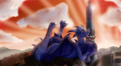 Rule 34 Anthro Breasts Building City Dragon Female Macro Outside