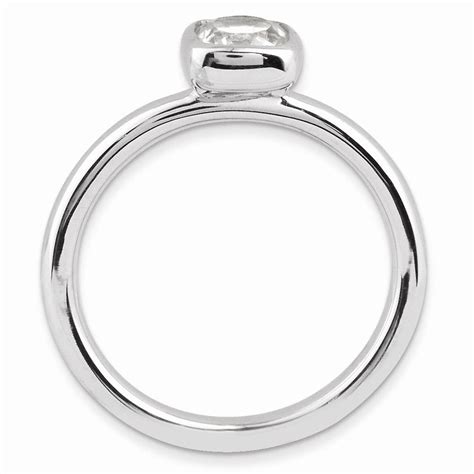 925 Sterling Silver Bezel Polished Stackable Expressions Cushion Cut