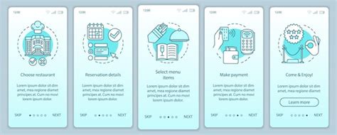 Premium Vector Restaurant Onboarding Mobile App Page Screen Vector Template Event Guest Meal