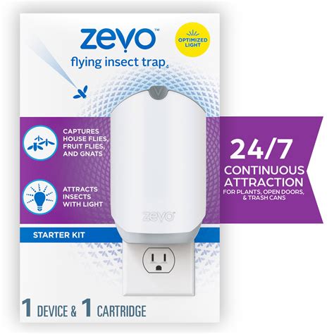 Zevo Flying Insect Fly Trap 1 Device Refill Featuring Blue And Uv