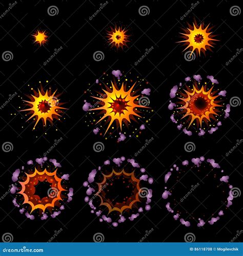 Explosion Animation Vector Frames 74219556