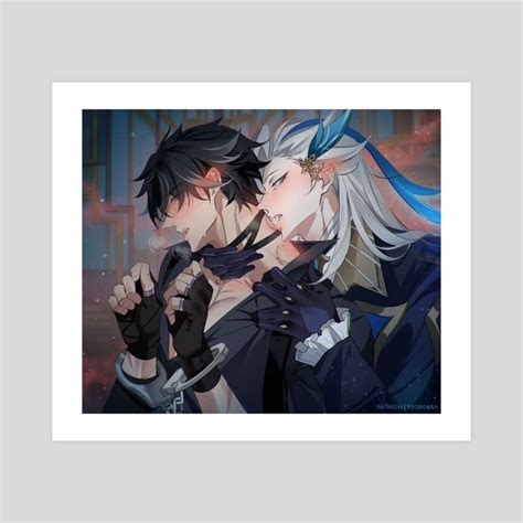 Wriolette Genshin Impact Wriothesley X Neuvillette An Art Print