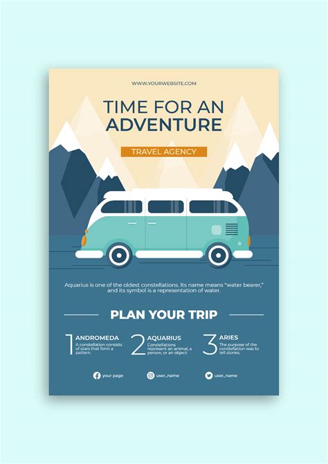 Design Online This Hand Drawn Minimalist Adventure Travel Agency Flyer