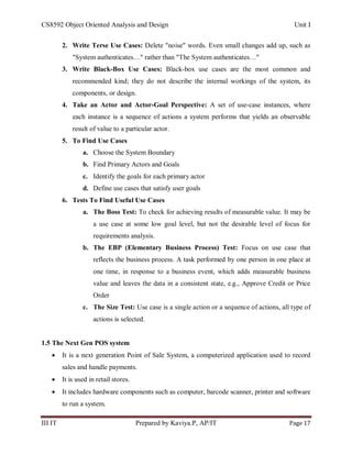 Cs Object Oriented Analysis Design Unit I Pdf