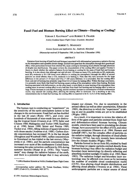 Pdf Fossil Fuel And Biomass Burning Effect On Climate—heating Or Cooling