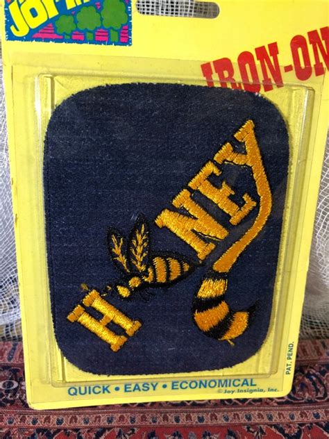 Vintage 1970s Joy Patch Iron On Honey Embroidered Den… Gem