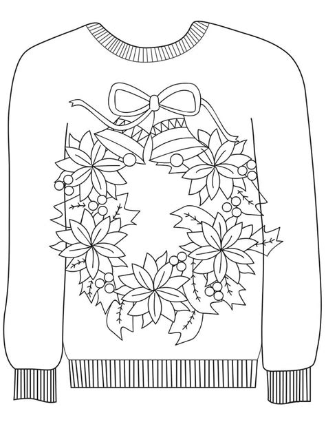 Coloriage Joli Pull de Noël télécharger et imprimer gratuit sur