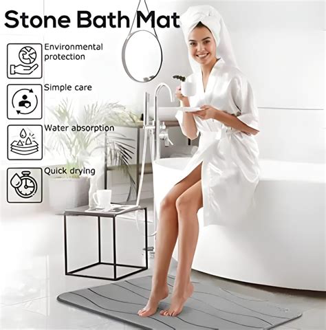 Tapete de baño de piedra de tierra de diatomeas antideslizante de