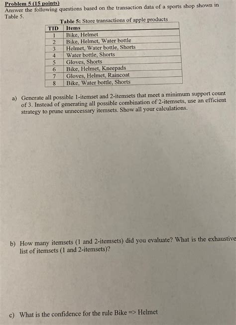 solved problem 5 15 points answer the following questions