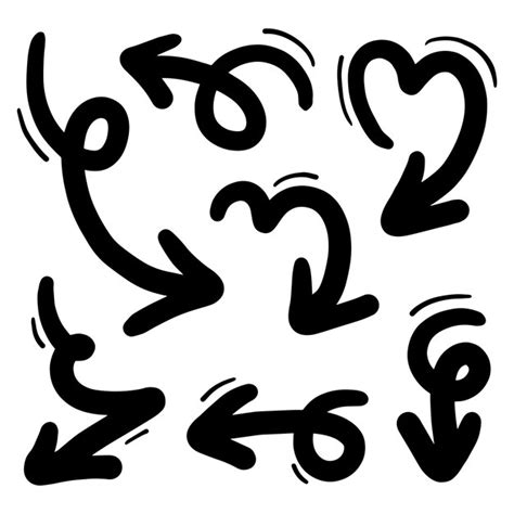 Premium Vector Hand Drawn Arrows Abstract Doodle Arrows Thin Line