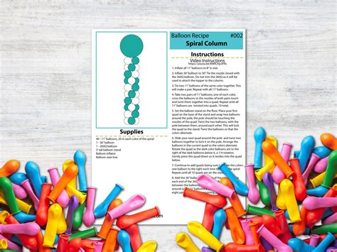 Spiral Balloon Column Tutorial And Plans Digital Balloon Recipe