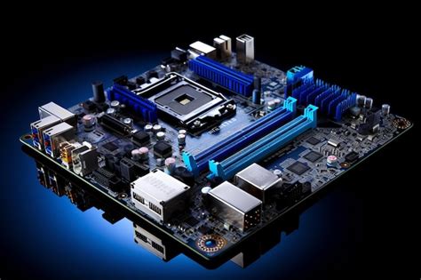 Premium Photo Unveiling The Futuristic Blue 97 Motherboard Exposing