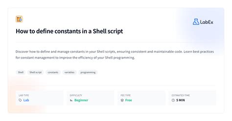 How To Define Constants In A Shell Script Labex