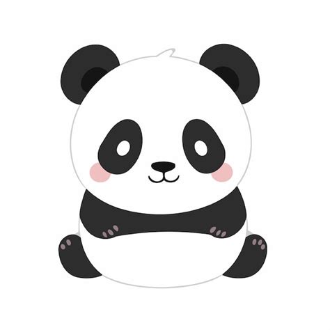 유아 를 위한 귀여운 판다 터 일러스트레이션 프리미엄 벡터