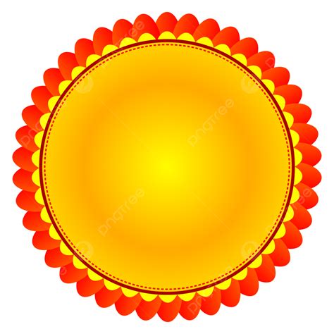 Yellow And Red Circle Flower Banner Shape Vector Circle Banner Shape