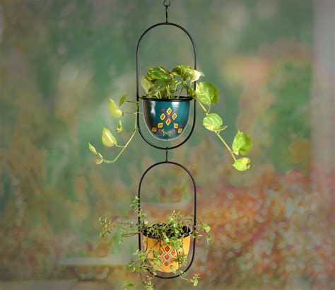 Buy Colourful Hanging Metal Planters Set Of 2 At 29 Off Online